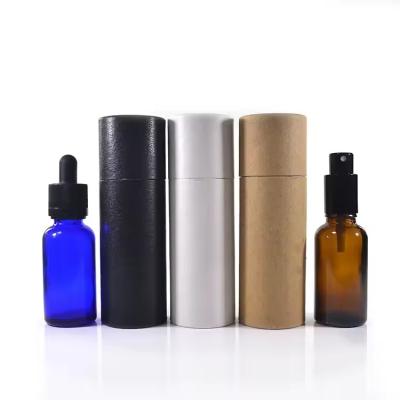 China Empty Glass Essential Oil Bottle With Dropper Cap Recycled Kraft Packaging for sale