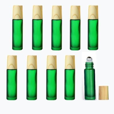 China Empty Essential Oil Roll-on Bottles  with Stainless Steel Balls Frosted Glass for sale