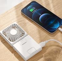 China USB Rechargeable Personal Desk Phone Holder Portable Mini Fan Small Battery Operated Fan 5 in 1 As Power Bank Handheld Neck Fan for sale