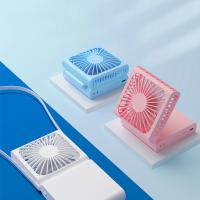 China USB Rechargeable Personal Desk Phone Holder Portable Mini Fan Small Battery Operated Fan 5 in 1 As Power Bank Handheld Neck Fan for sale