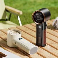 China Travel Camping Outdoor Digital Display Speed 1-100 4000mAh Battery Rechargeable Personal Adjustable Portable Handheld Turbo Fan for sale
