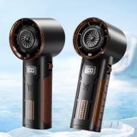 China Travel Camping Outdoor Digital Display Speed 1-100 4000mAh Battery Rechargeable Personal Adjustable Portable Handheld Turbo Fan for sale