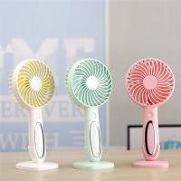 China Outdoor Electric Mini Portable Rechargeable 3-Speed LED Light Smart Handheld Fan for Car/RV Use for sale