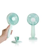 China Outdoor Electric Mini Portable Rechargeable 3-Speed LED Light Smart Handheld Fan for Car/RV Use for sale