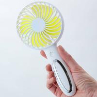 China Outdoor Electric Mini Portable Rechargeable 3-Speed LED Light Smart Handheld Fan for Car/RV Use for sale