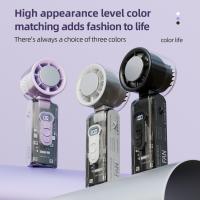 China FUSMLI Factory Direct Sales Built-in LED Light 3600mAh 18650 Battery Neck Strap Included High-Speed Handheld Fan for sale