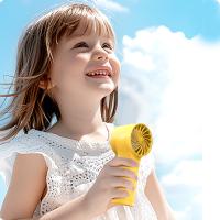 China Rechargeable Kids-Safe Design Quiet Cute Cartoon Pig/Cat/Chicken Kids Handheld Fan with 1200mAh Battery for sale