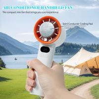 China Portable USB Rechargeable 5-Speed Cooling Fan Transparent Blades Ice Compress Brushless Motor 3-6 Hours Use Household Car Hotel for sale