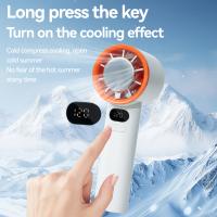China Portable USB Rechargeable 5-Speed Cooling Fan Transparent Blades Ice Compress Brushless Motor 3-6 Hours Use Household Car Hotel for sale