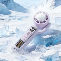 China Factory Wholesale Gimbal Handheld Fan Semiconductor Ice Cooling Flashlight Rotatable Outdoor Portable Fan for sale