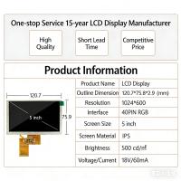China 5-inch TFT IPS Medical Aesthetic Device Display Screen for sale
