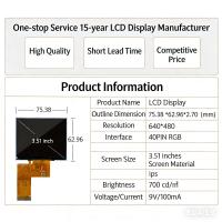 China 3.51-inch LCD Screen with 640*480 Resolution. 40-pin RGB Interface. Industrial-grade Screen. for sale