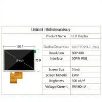 China YSD 7 Inch TFT LCD Display 800x480 Resolution 500cd/m Brightness 50 Pin RGB Interface for Industrial Control for sale