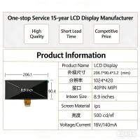 China 8.9 Inch Industrial Vehicle Mounted TFT LCD Display 1024x420 Resolution 40 Pin MIPI Interface for sale