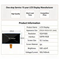 China 10.1 Inch Industrial Vehicle Mounted LCD Screen 1024x600 RGB 50 Pin IPS Display for sale