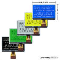 China YSD 2.14 Inch COG 12864 LCD Display Module 3.3V Black Screen Industrial LCM 60.77x32.94mm for sale