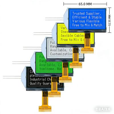 China YD COG12864 Blue 3.3V LCD Graphic Display 128x64 ST7567 Driver IC 65x37.35mm for sale