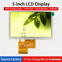 China 5 Inch TFT LCD Display 800x480 RGB 50 Pin Interface Industrial Control Panel AUO for sale