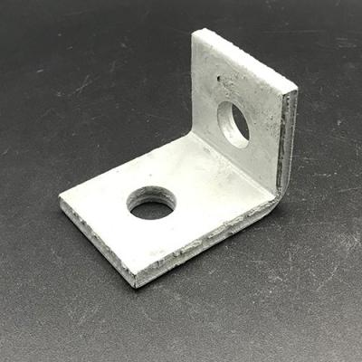 China Construction Strut Channel Fittings Angle Two Hole Galvanized Steel Strut Fittings for sale