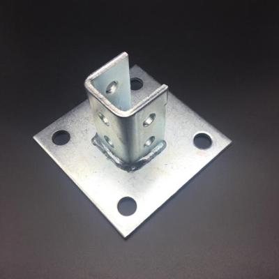China Strut Channel Fitting Post Base Electrical Zinc Custom Various Sizes for sale