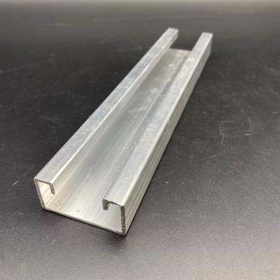 China 41x21mm Solar Rail Plain Unistrut Channel Electrical Zinc Aluminum C Channel for sale