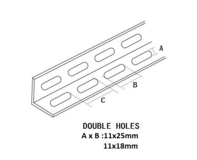 China 41x41 Electrical Galvanized Perforated Strut Angle Channel Rail for sale