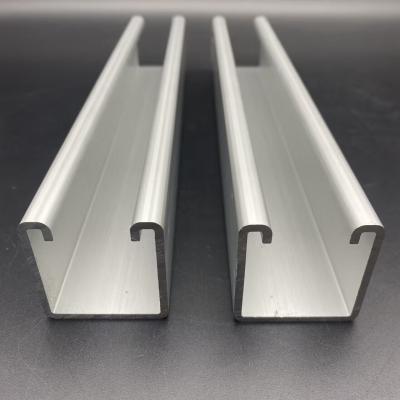 China Slotted Plain Custom Aluminum 6005 Unistrut Channel for sale