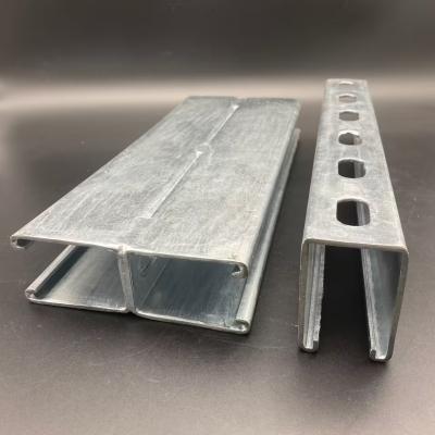 China Heavy Duty Double Unistrut Channel 41x124 Zinc Plated Back to Back Strut Channel for sale