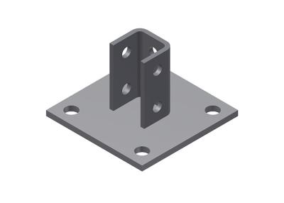 China Custom Size Strut Fittings Slotted C Channel Post Base for sale
