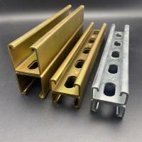 China Yellow Zinc Plated 41x21 41x41 41x82 Slotted Plain Double Unistrut Channel for sale