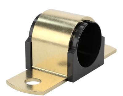 China Gold Zinc Metal Steel Anti-vibration Custom Size Omega Cushion Clamps for sale