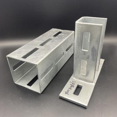 China Construction Material 65x15.5mm Slotted Square Channel Fittings for sale