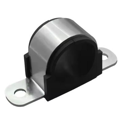 China Stainless Steel Two Hole Rubber Omega Cushion Clamp for sale