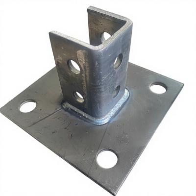 China Cast Iron Spot Welding Unistrut Post Base Brackets for sale