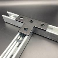 China Metal Steel T Shape Black Strut Fitting Hardware Stamping Parts for sale