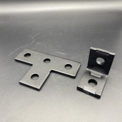 China Custom Black Flate Plate Channel Fitting Stamping Parts for sale
