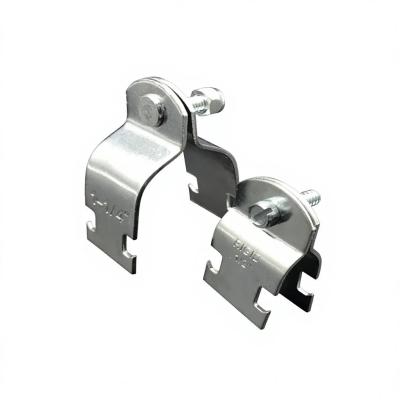 China Zinc Plated 3/4'' 1/2'' Carbon Steel Strut Pipe Clamps for Mounting Pipes for sale
