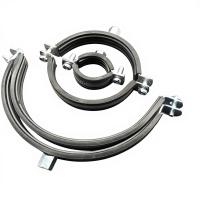 China Hot Dip Galvanized Two Screws EPDM Rubber Lining Pipe Clamp for Strut Pipe Support for sale