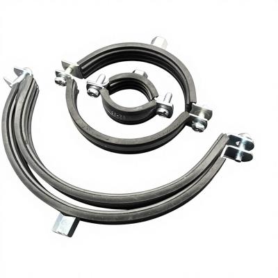 China Hot Dip Galvanized Two Screws EPDM Rubber Lining Pipe Clamp for Strut Pipe Support for sale