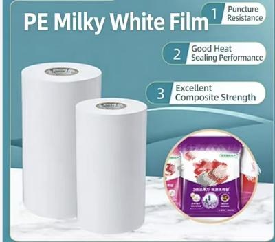China PE Milky White Film  Polyethylene Composite Film, LDPE High-Pressure Virgin Material Roll Film, Food-Grade Packaging Film for sale