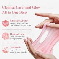China Bulk PDRN Salmon DNA Niacinamide Whip Cleanser Pink Foam Stretchy Texture for sale