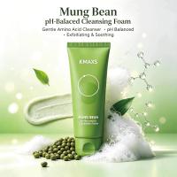 China Mung Bean PH Balanced Face Wash Cleanser Foam Gentle Amino Acid Exfoliating for sale