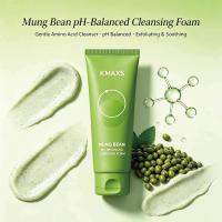 China Mung Bean PH Balanced Face Wash Cleanser Foam Gentle Amino Acid Exfoliating for sale