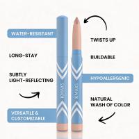 China Waterproof Silky Cream Eyeshadow Stick Buildable Smudge Resistant Custom for sale