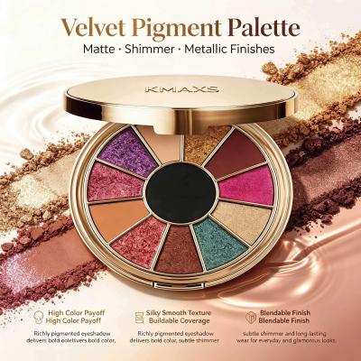 China Eyeshadow Palette 12 Shades Vivid Colors Reflective Glitter Finish&Buildable Coverage for sale