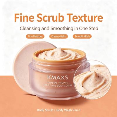 China Crystal Tomato Rice Candy Cane Body Scrub 2-In-1 Gentle Exfoliating Wash for sale