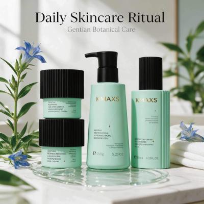 China Gentian Extract Facial Care Kit Mask Cream Toner Cleanser Moisturizing Care for sale
