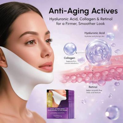 China Chin Lifting Mask Retinol Infused Hydrogel Sheet For Neck Firming Smoothing for sale