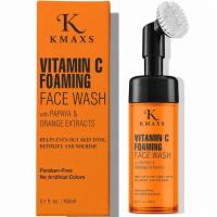 China Vitamin C Foaming Facial Cleanser with Silicone Brush for Brighter Skin for sale