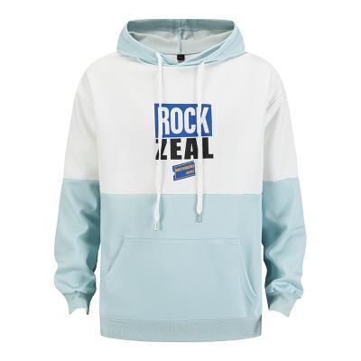 China Men's Colorblock Hoodie with Rock Zeal Graphic Print in Soft Cotton-Polyester Blend and Kangaroo Pocket for sale